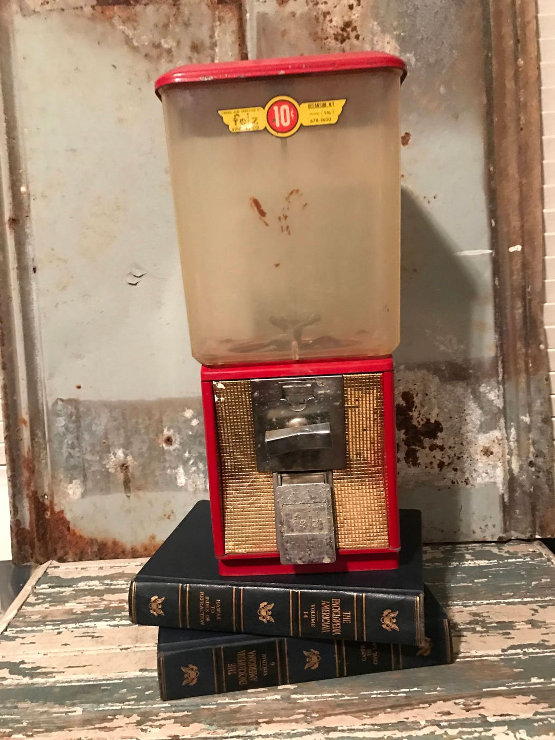 REDUCED Vintage Gum Ball Machine With KEY Ten Cents Folz Vending ...