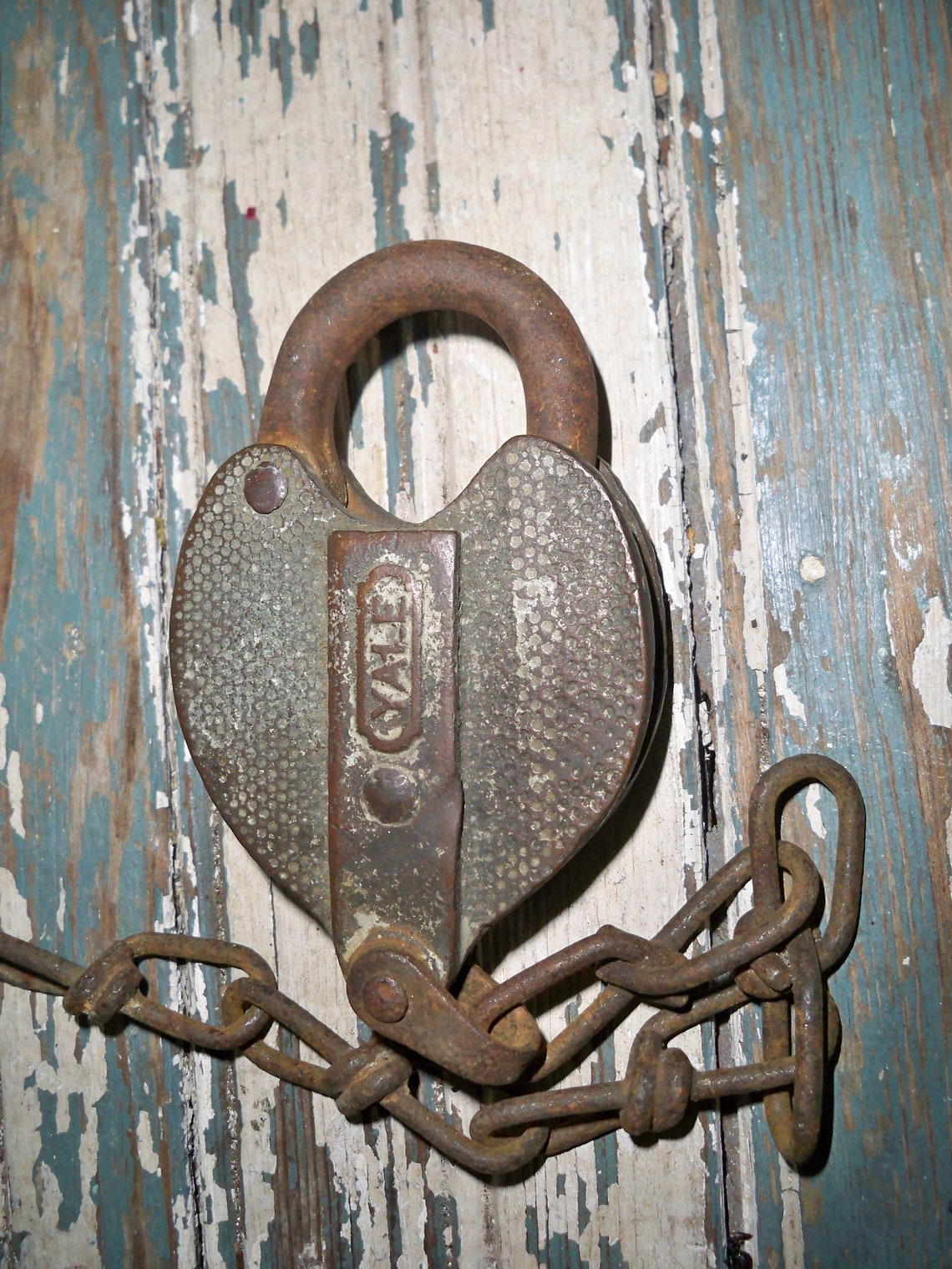 Large Brass Yale Railroad Lock With Chain No Key. Great - Etsy