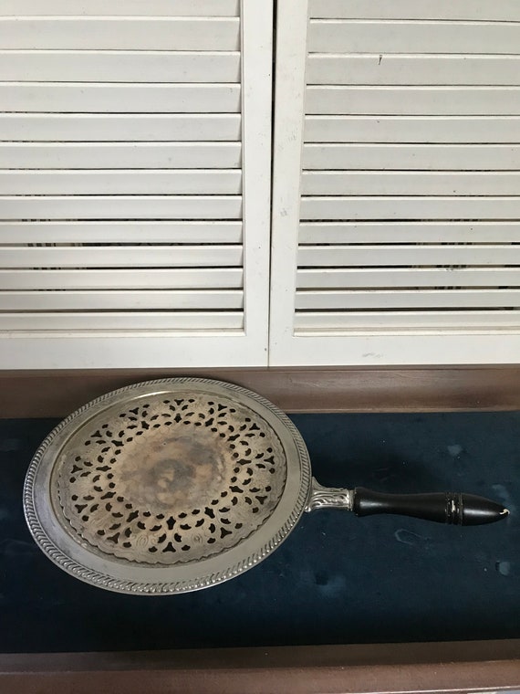 Silver Plated Serving Pan With Silver Circle Liner Black Wood | Etsy