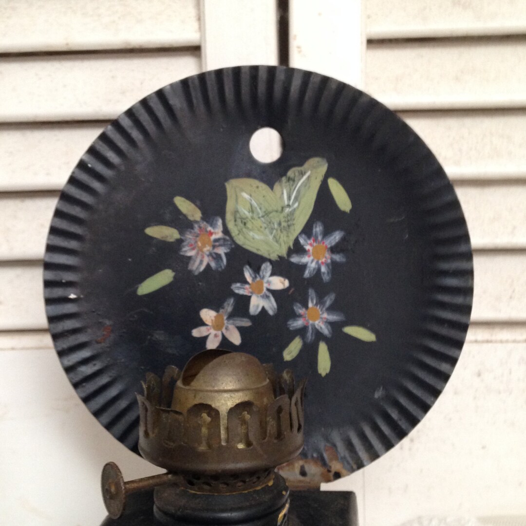 Primitive Oil Lamp With a Hang on the Wall Holder Clear Glass Globe ...