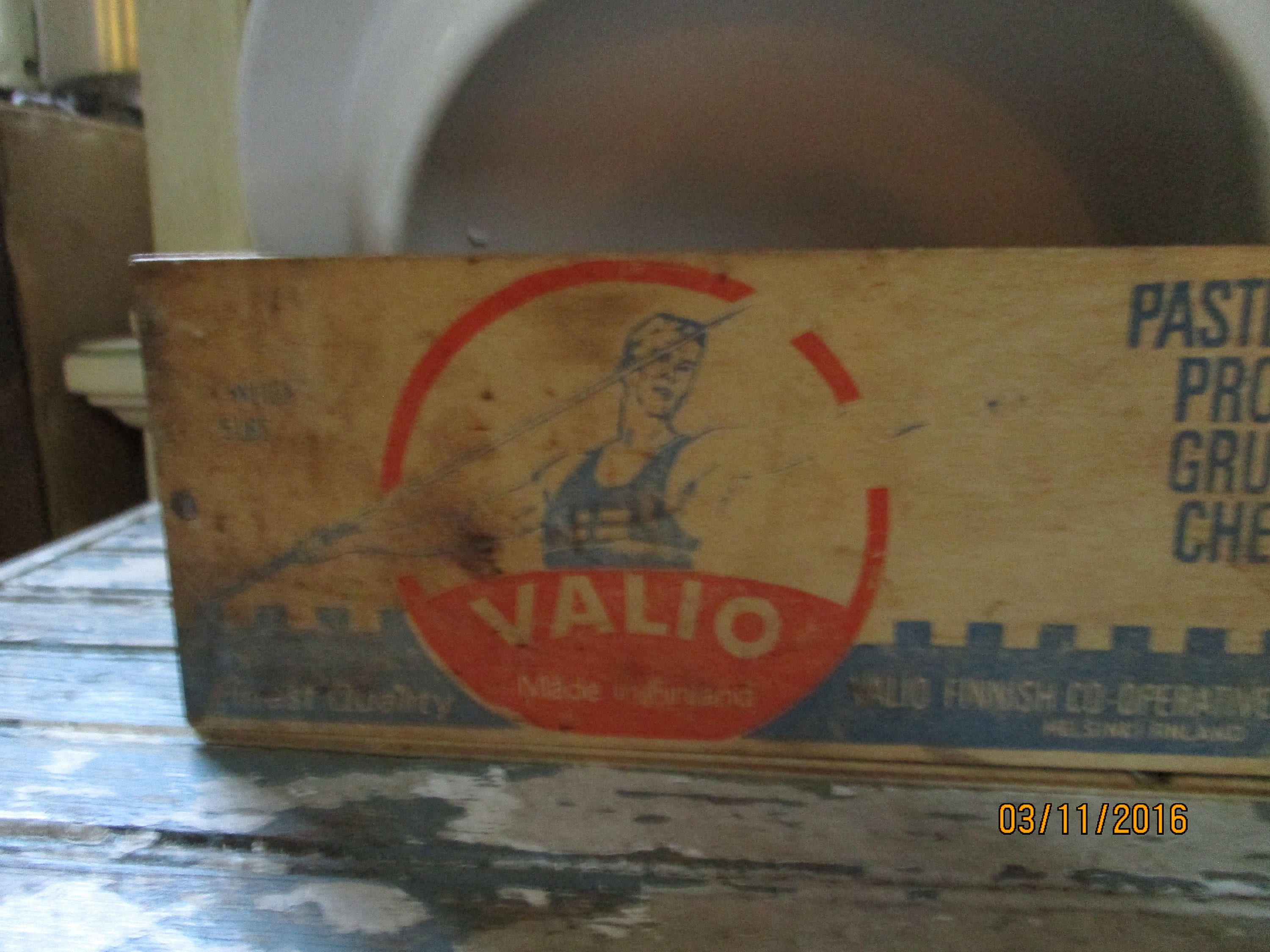 Vintage Valio Wooden Cheese Box, Box Has Graphics on 2 Sides ...