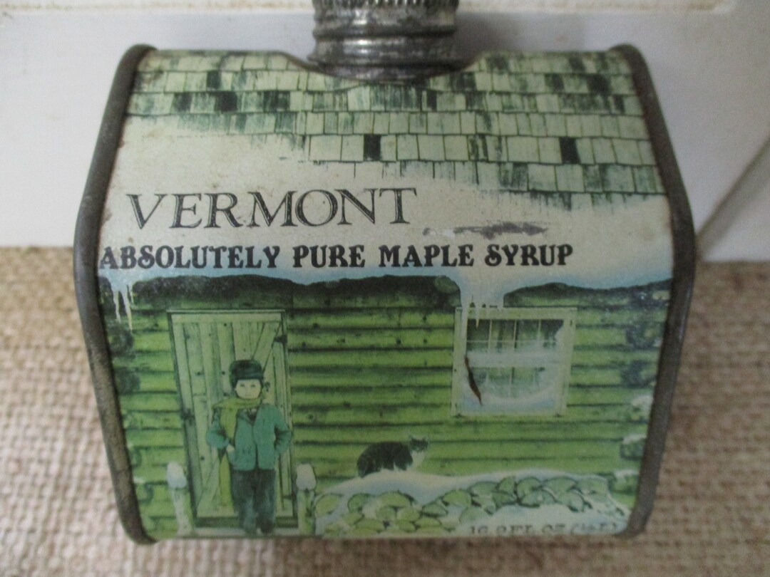 Vermont Absolutely Pure Maple Syrup Tin, 16 Ounce Container, Cute ...