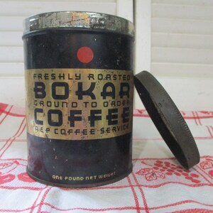 Bokar Coffee Can, Vintage Coffee Can With Turn and Lift to Open Top ...