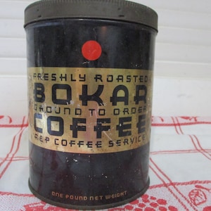 Bokar Coffee Can, Vintage Coffee Can With Turn and Lift to Open Top ...