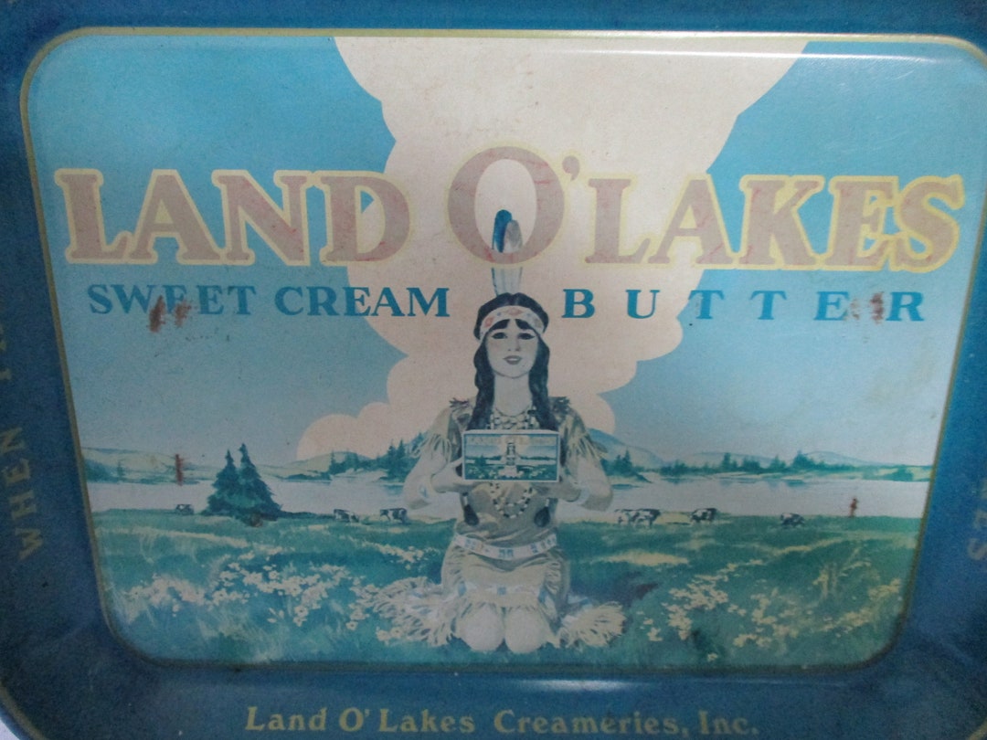 Land O Lakes Tray Retired Native American Indian Maiden Icon Logo Sweet ...