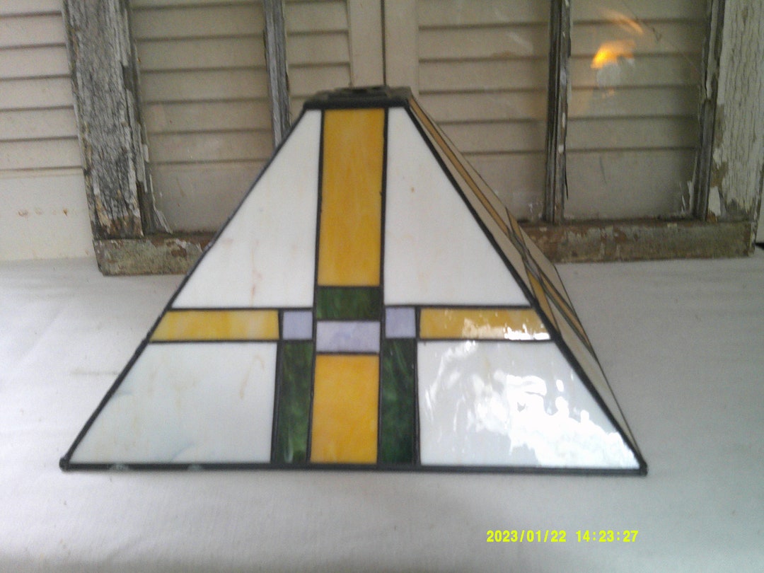 What a Gorgeous Art Deco Style Lamp Shad, Four Panels, Measures 12 ...