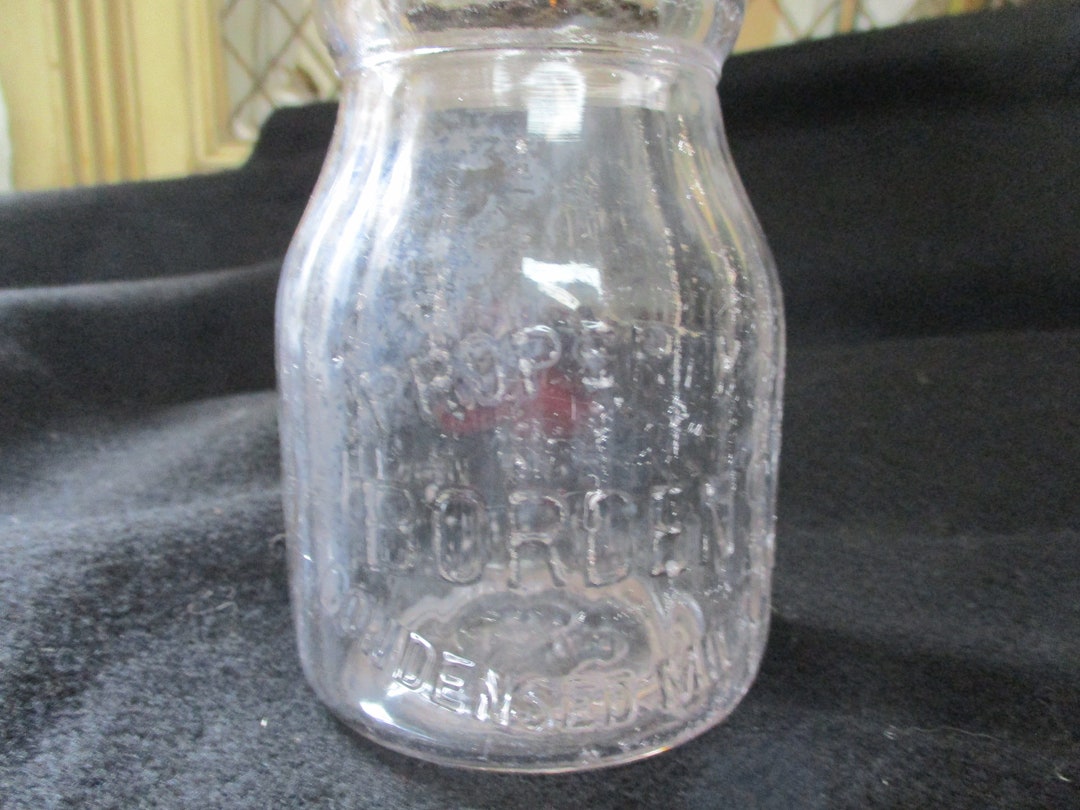 Borden's Condensed Milk Company, Half Pint Milk Bottle, Borden's Trademark, Eagle With Outspread ...