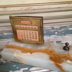 Vintage "new Diamond" Perpetual Calendar With Marble Base Matching "ink ...