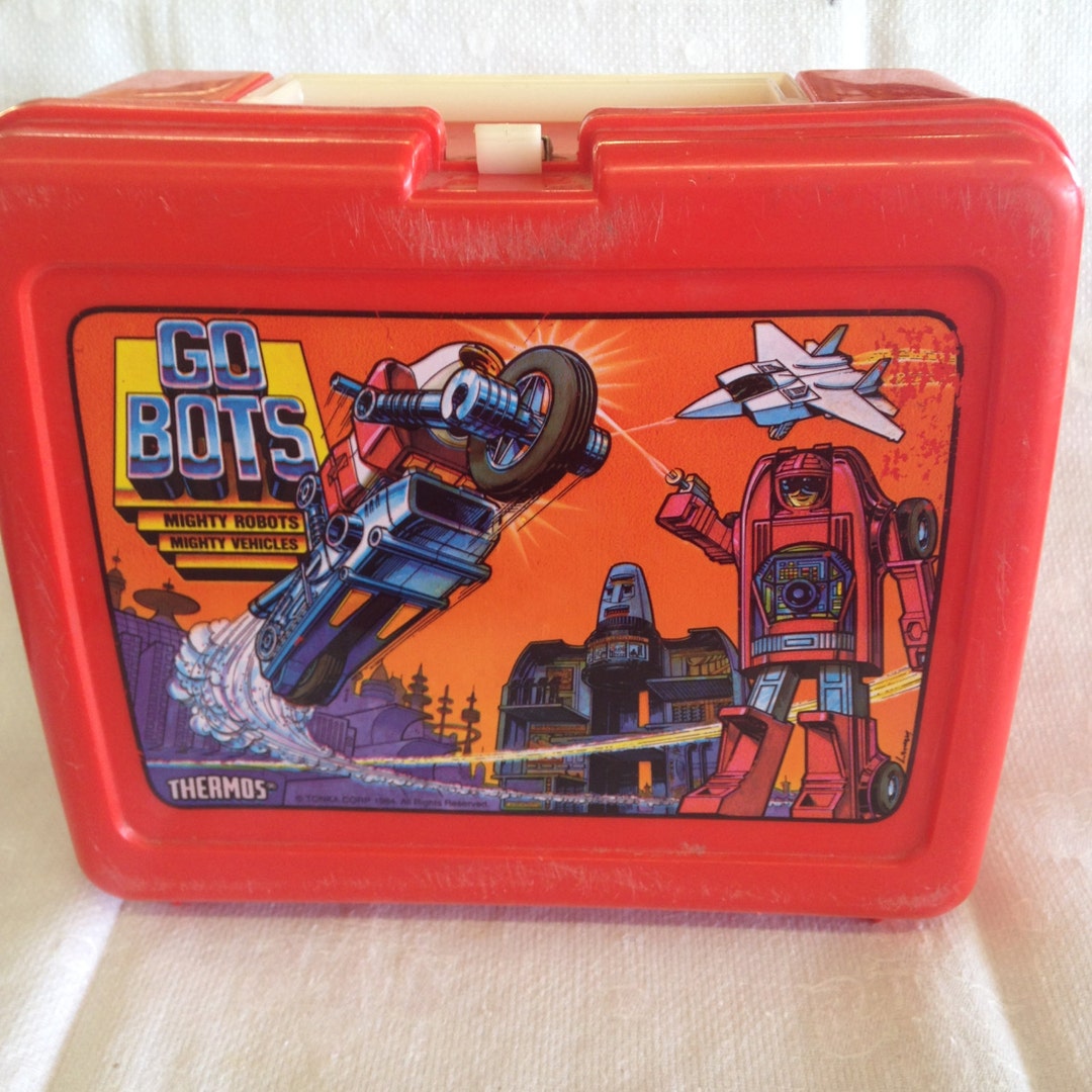 Vintage Thermos Go Bots Mighty Robots Lunch Box 1984 Tonka Corp Toy ...