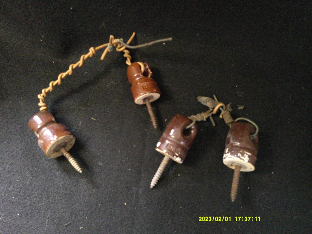 Vintage Architectural Salvage Porcelain P-knob Lag Screw Insulator ...