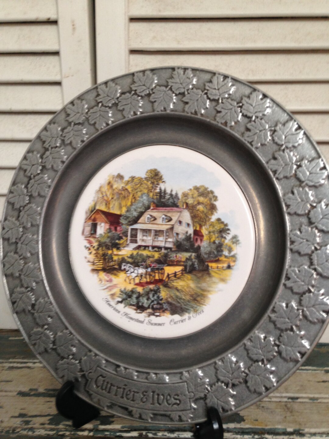 Carson Pewter Plate Wall Hanging American Homestead Summer Currier ...