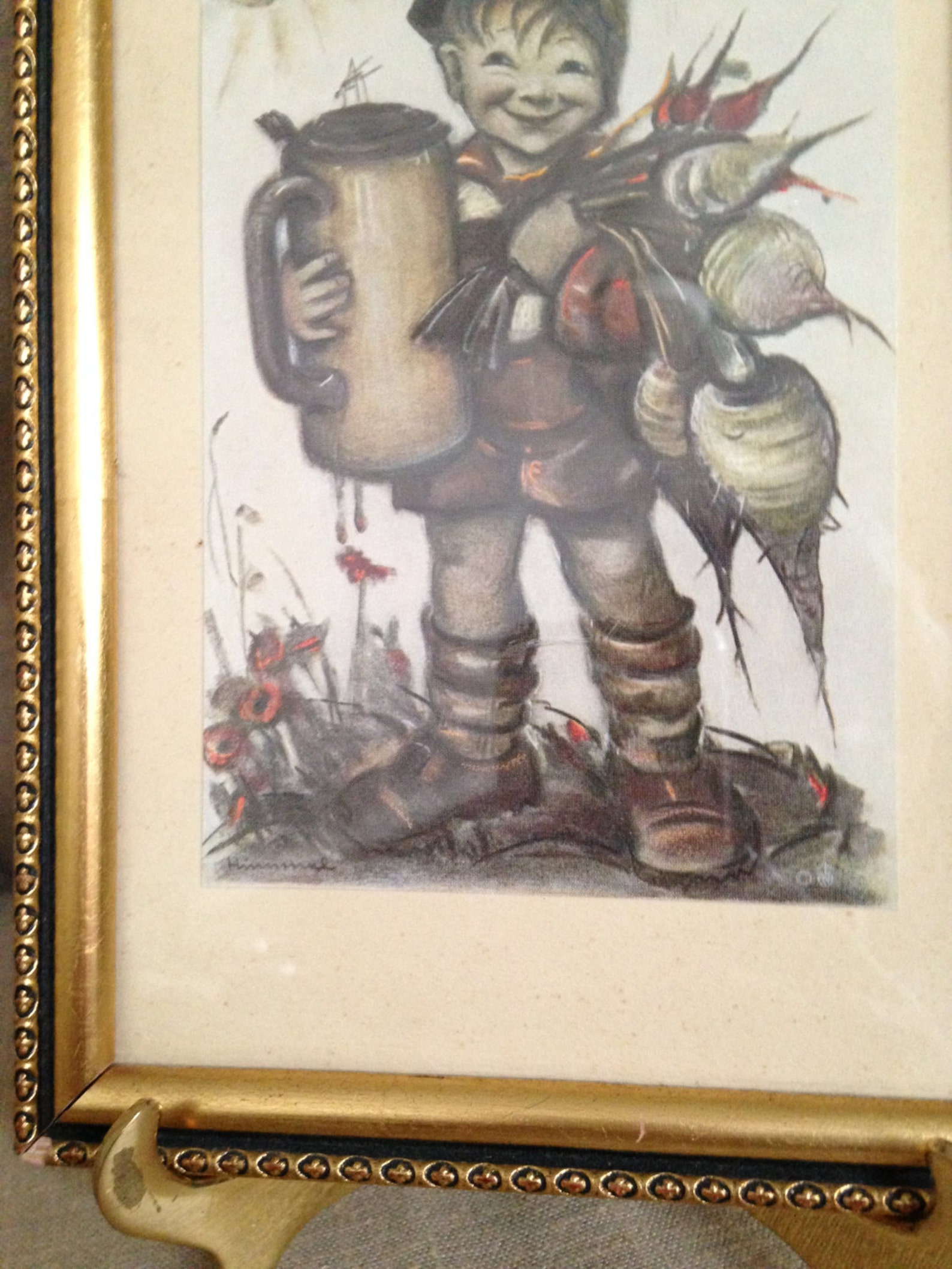 Framed Hummel Print Signed Hummel Bumble Bee Boy With Garden - Etsy