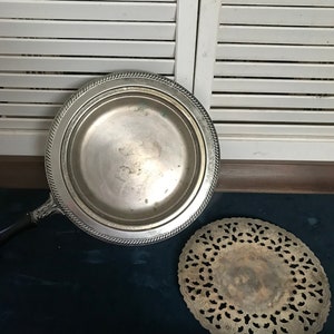 Silver Plated Serving Pan With Silver Circle Liner, Black Wood Handle ...
