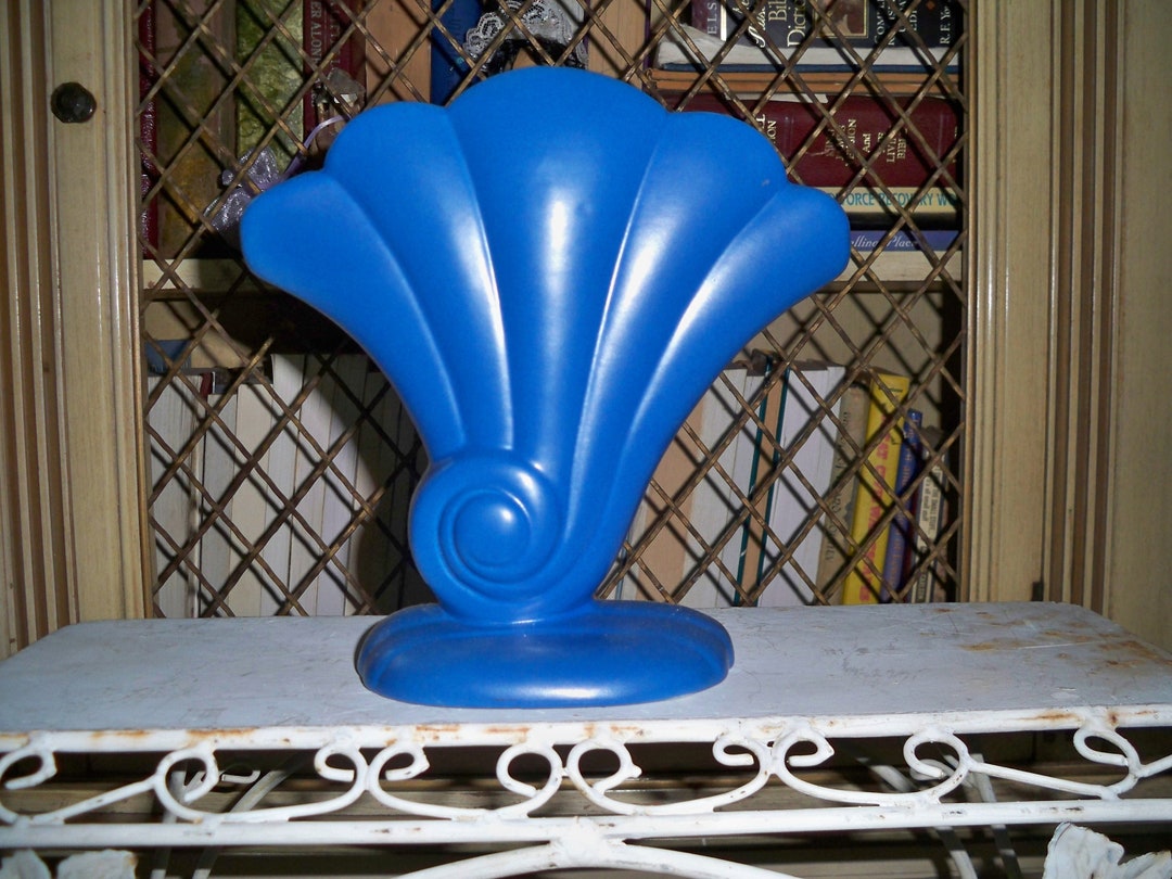 Redwing Art Numbered Pottery, Blue Colored Pottery Vase, Scolloped ...