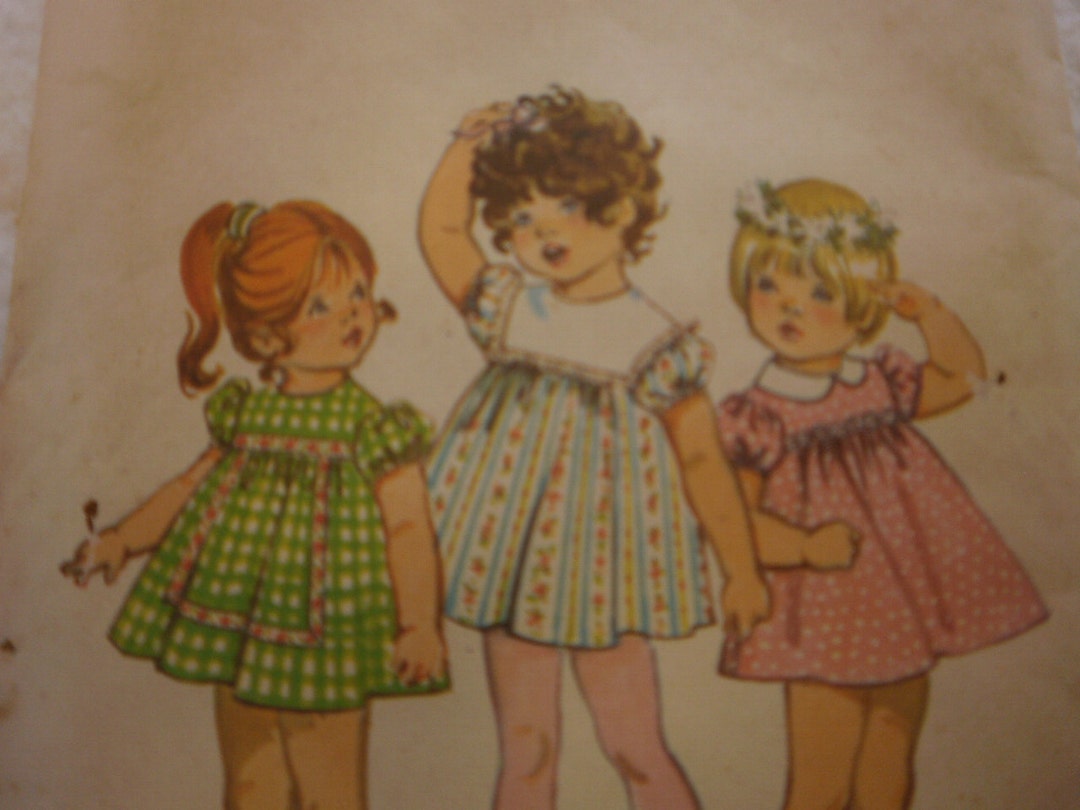 Vintage Simplicity Patterns 6236 and 9839 Toddler Size 1 Dress and Top ...