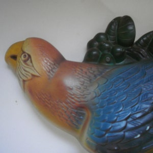 Vintage Miller Studio Chalkware Parrot Wall Hanging Blue Yellow Orange ...