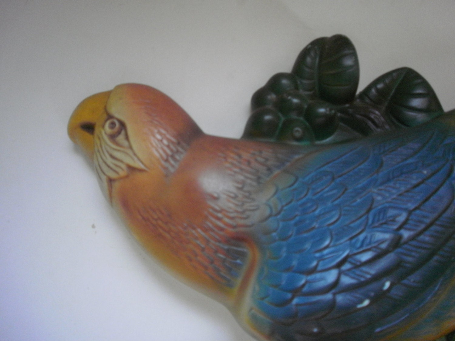 Vintage Miller Studio Chalkware Parrot Wall Hanging Blue | Etsy