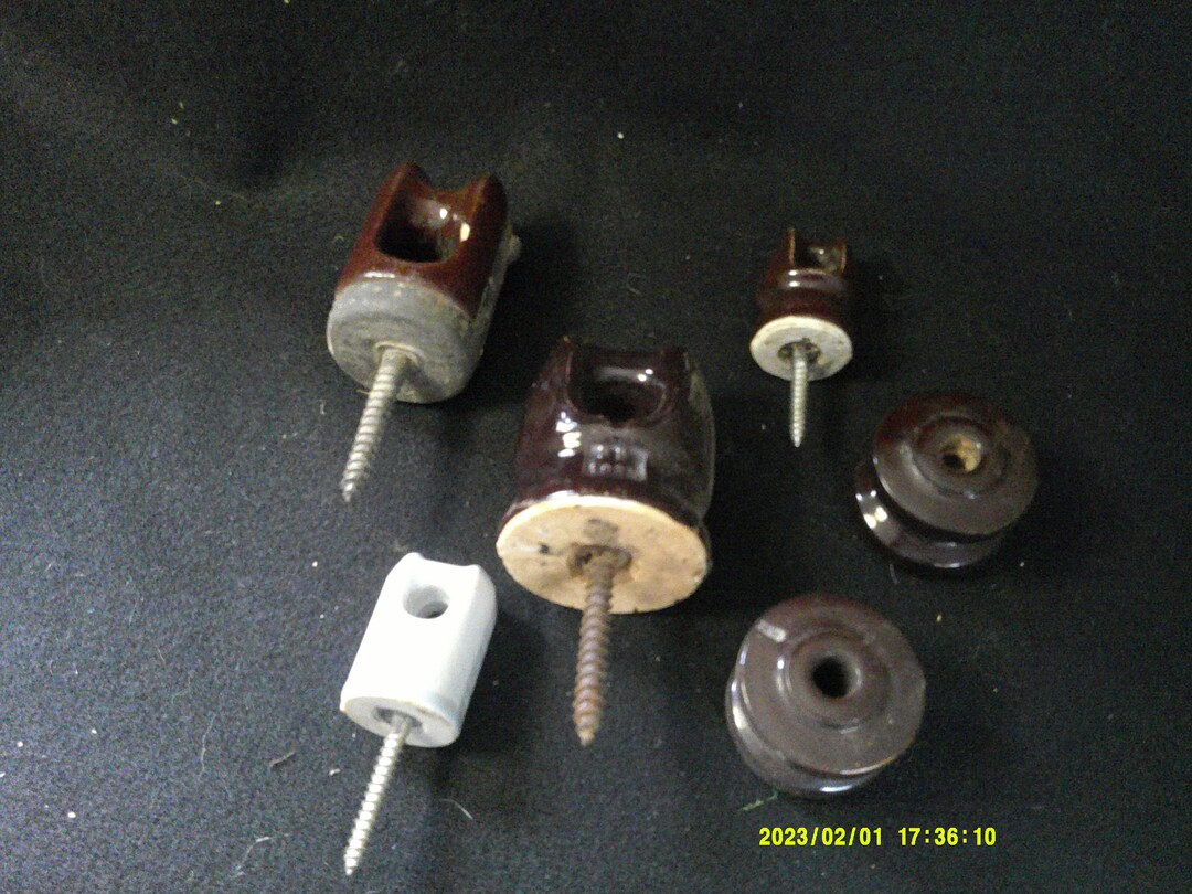 Vintage Architectural Salvage Porcelain P-knob Lag Screw Insulator ...