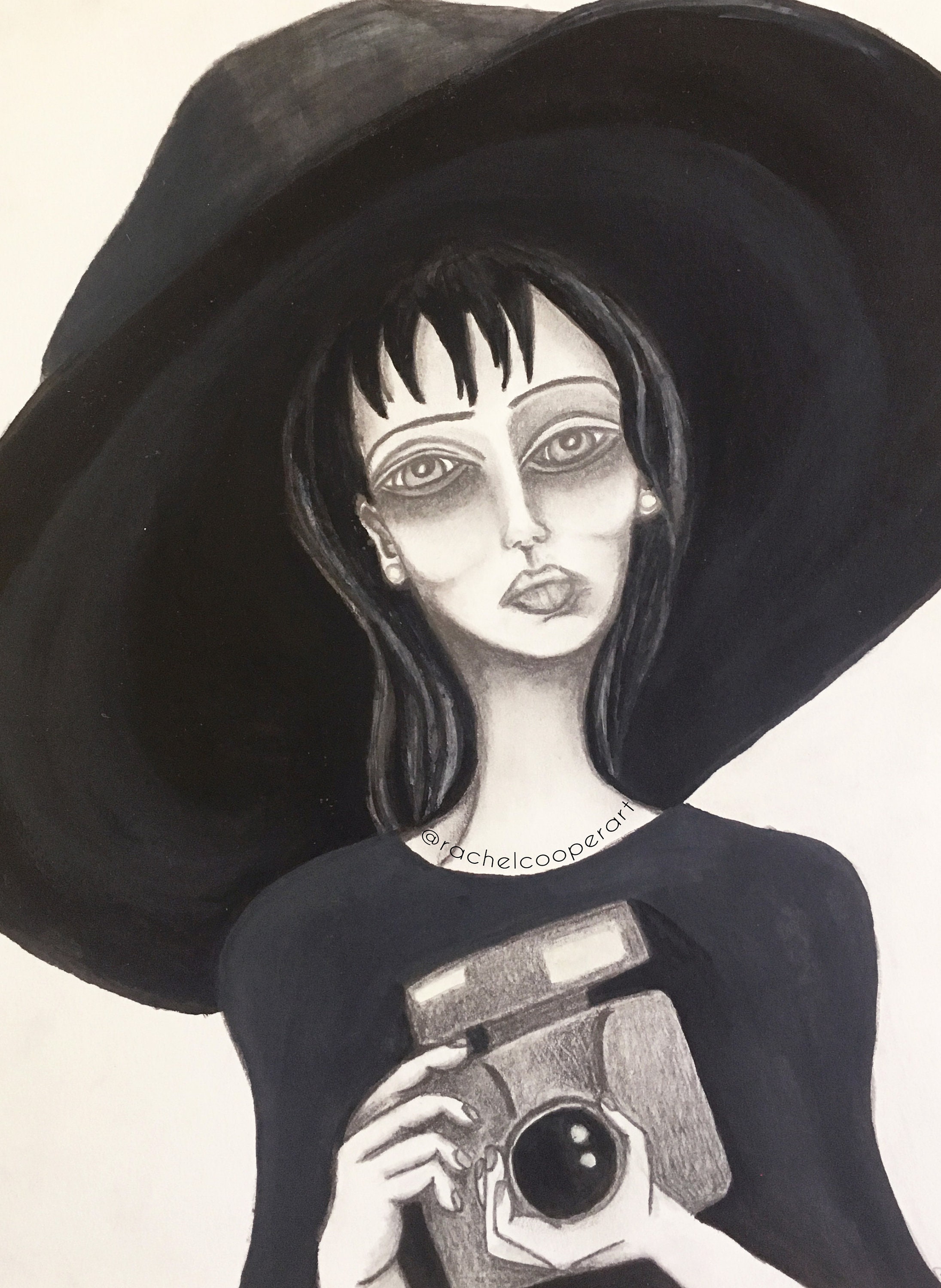 Lydia Deetz Original Drawing Mixed Media on Paper - Etsy