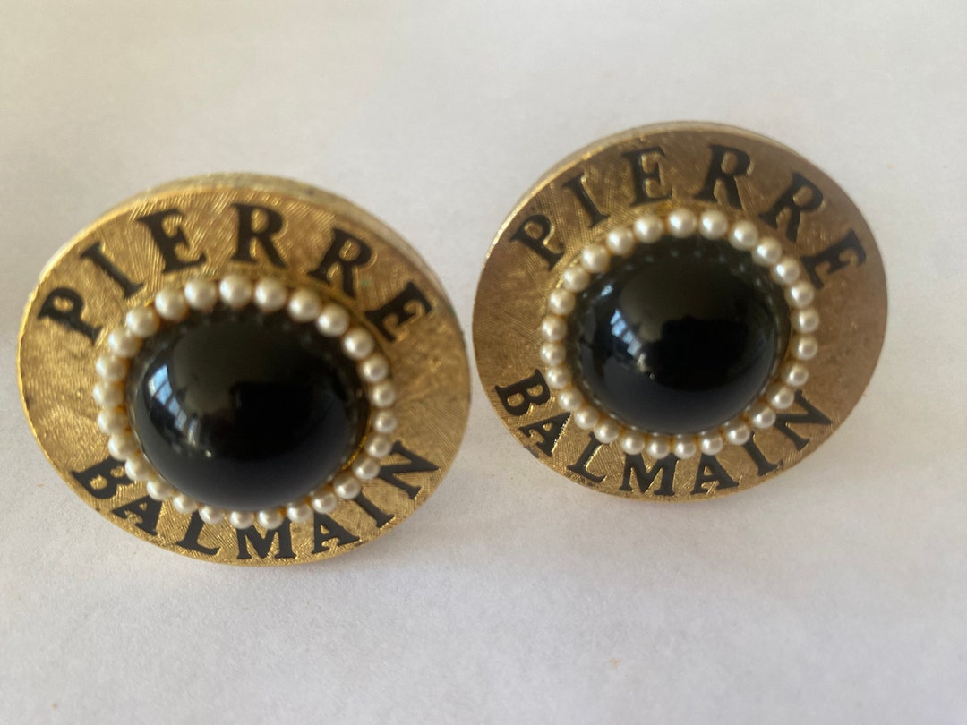 Designer Runway Pierre Balmain Paris Earrings Clip Style Signed - Etsy