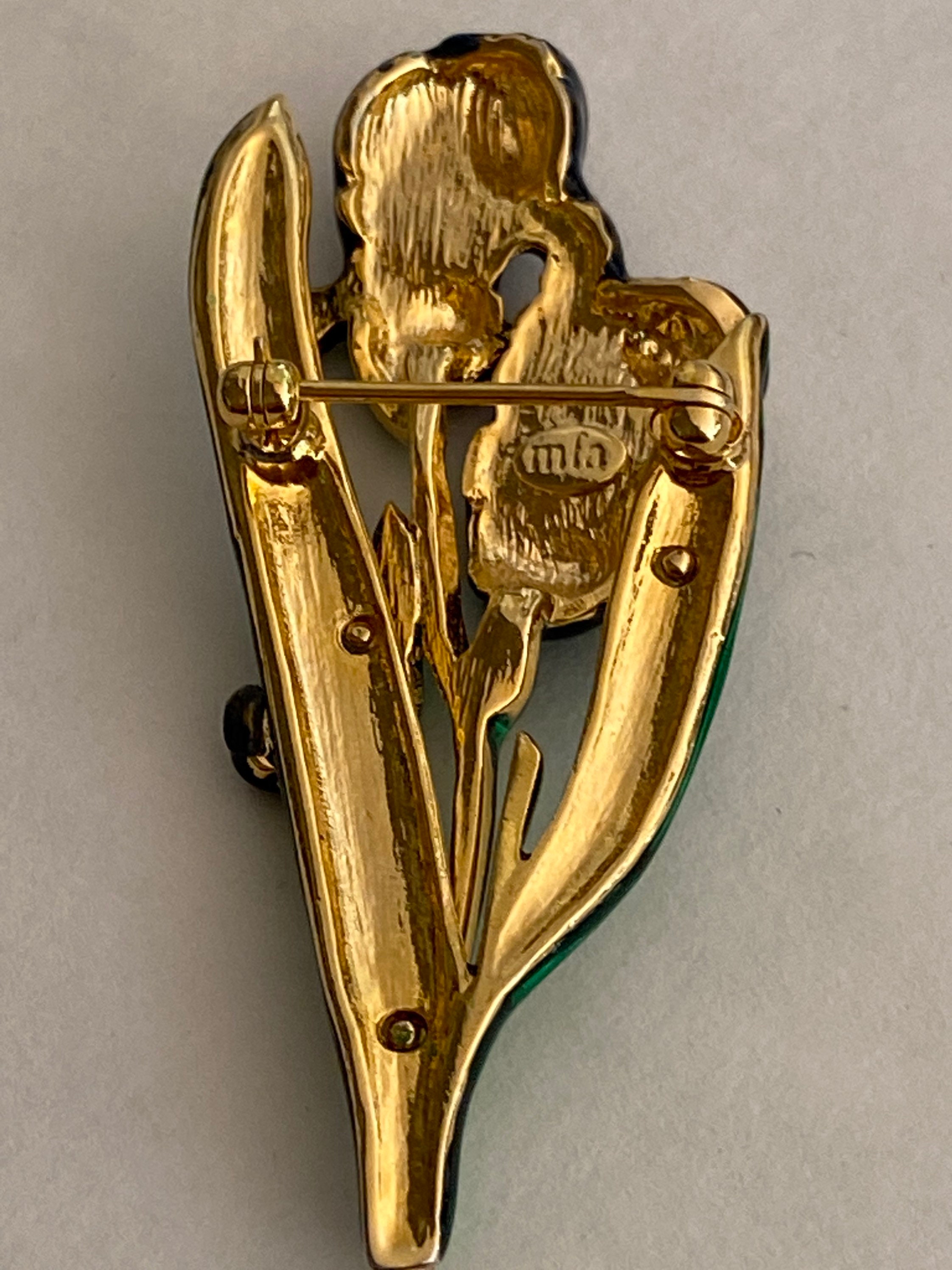Beautiful Designer MFA Museum of Fine Arts Guilloche Enamel Iris Flower ...