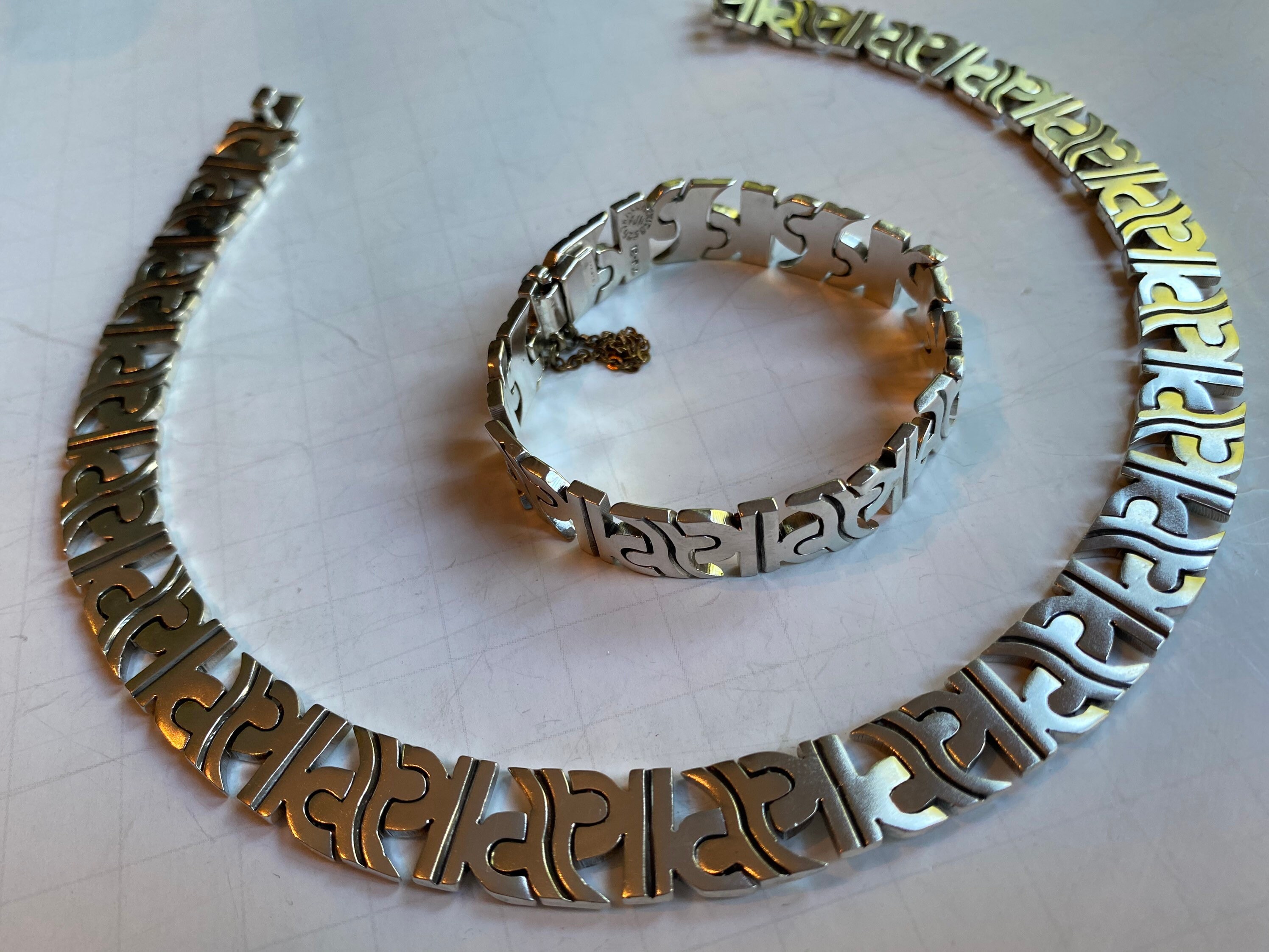 Beautiful MCM Set Taxco Mexico Sterling Silver 925 Mod Geometric Design ...