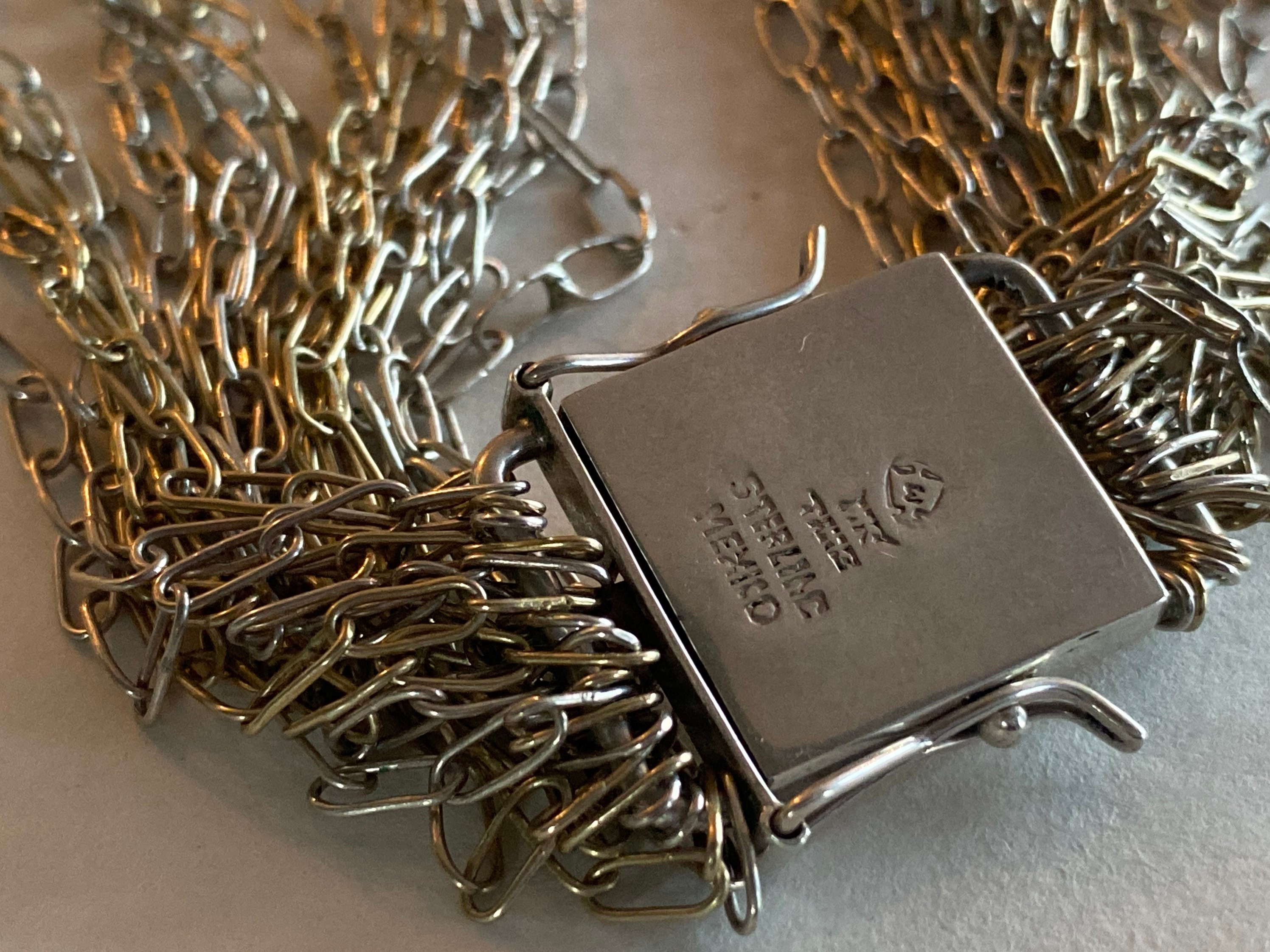 Gorgeous Sterling Silver 925 TANE Mexico Multi Strand Necklace Signed ...