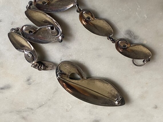 Denmark Volmer Bahner Sterling Silver Green Guilloche… - Gem