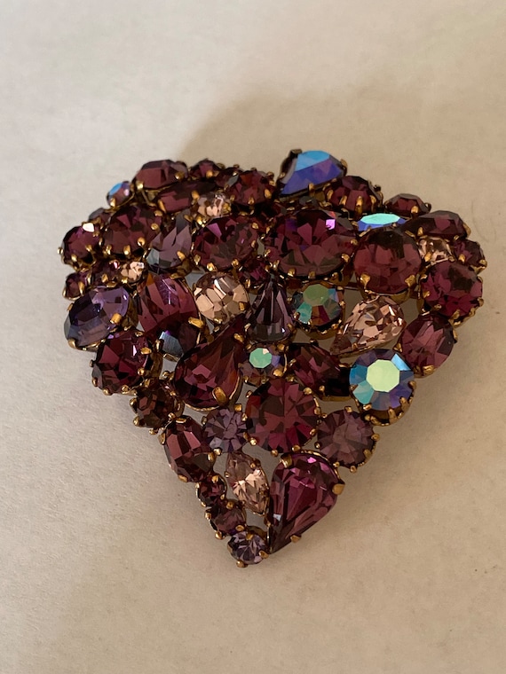 AUSTRIA Beautiful Purple Lavender AB Rhinestone Brooc… - Gem