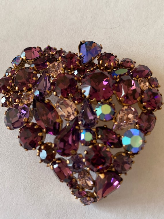 AUSTRIA Beautiful Purple Lavender AB Rhinestone Brooc… - Gem