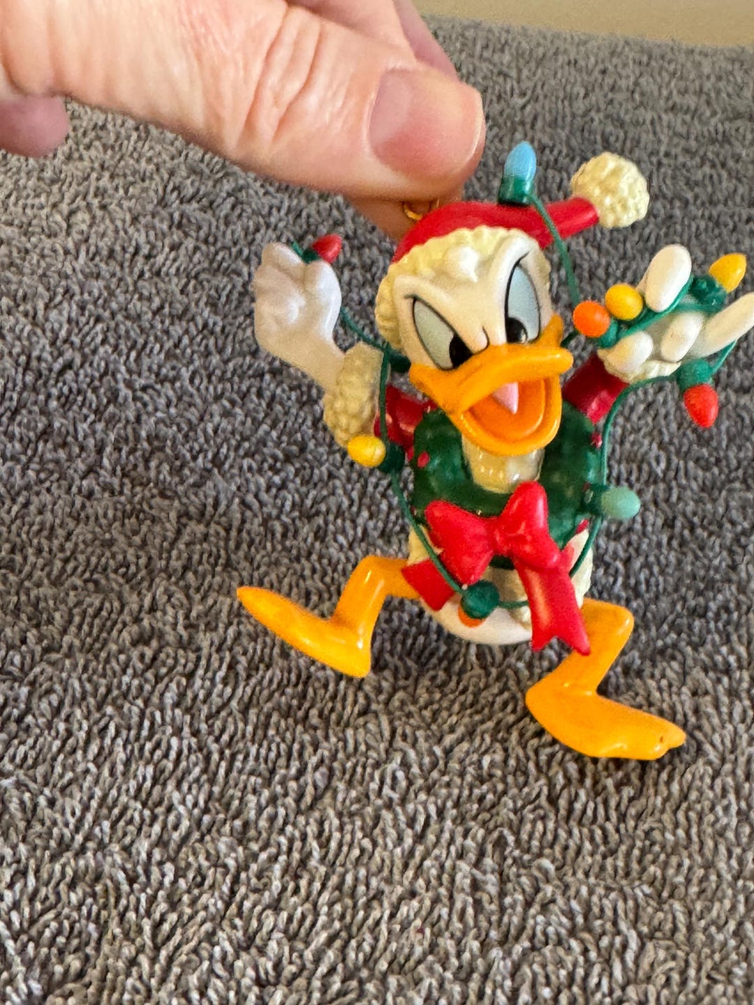 Vintage Disney Ornament Donald Duck Tangled in Lights - Etsy