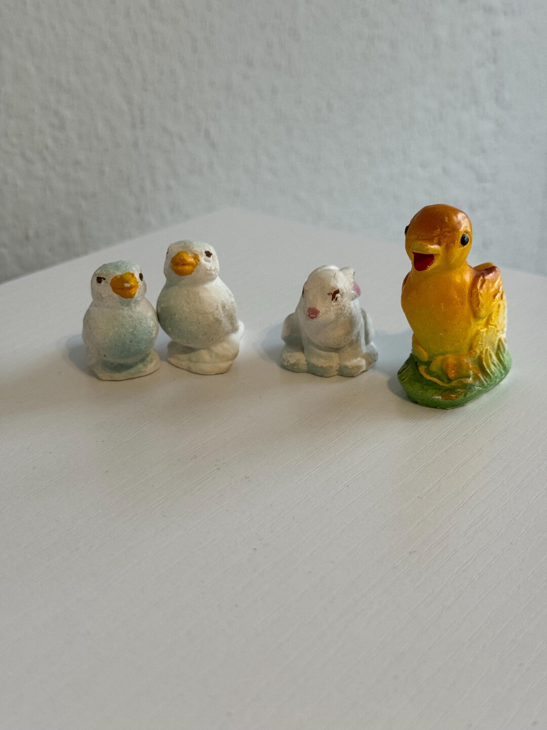 Vintage Miniature Tchotchke Chalkware Chicks and Bunnies - Etsy