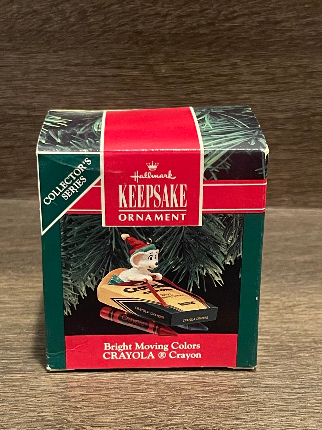 Hallmark Keepsake Ornament Crayola Mouse Sled 1990 2 - Etsy