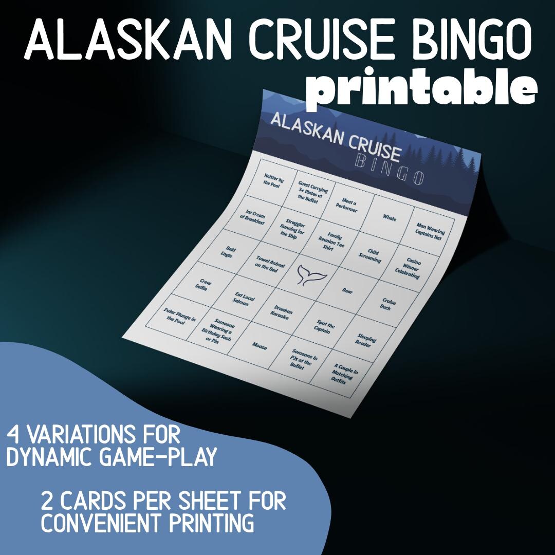 Alaskan Cruise Bingo Printable Game | Fun Family Cruise Activity ...