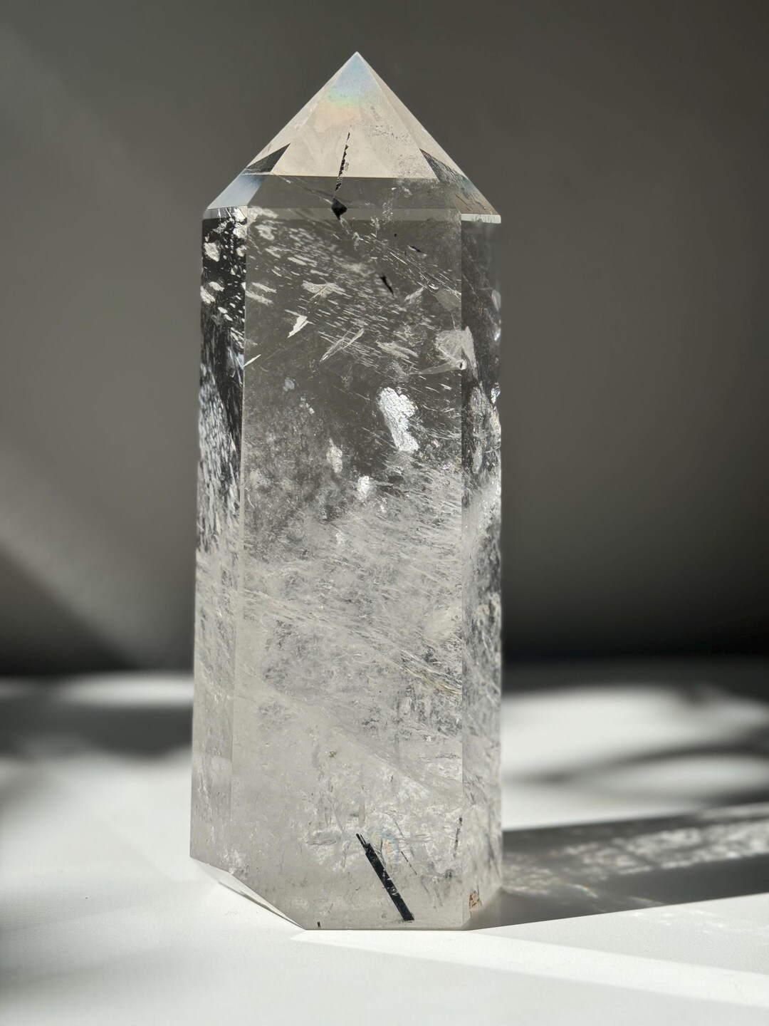 Quartz Tower- Self Standing- Clear- Great Quality - With Rainbow- Xl ...