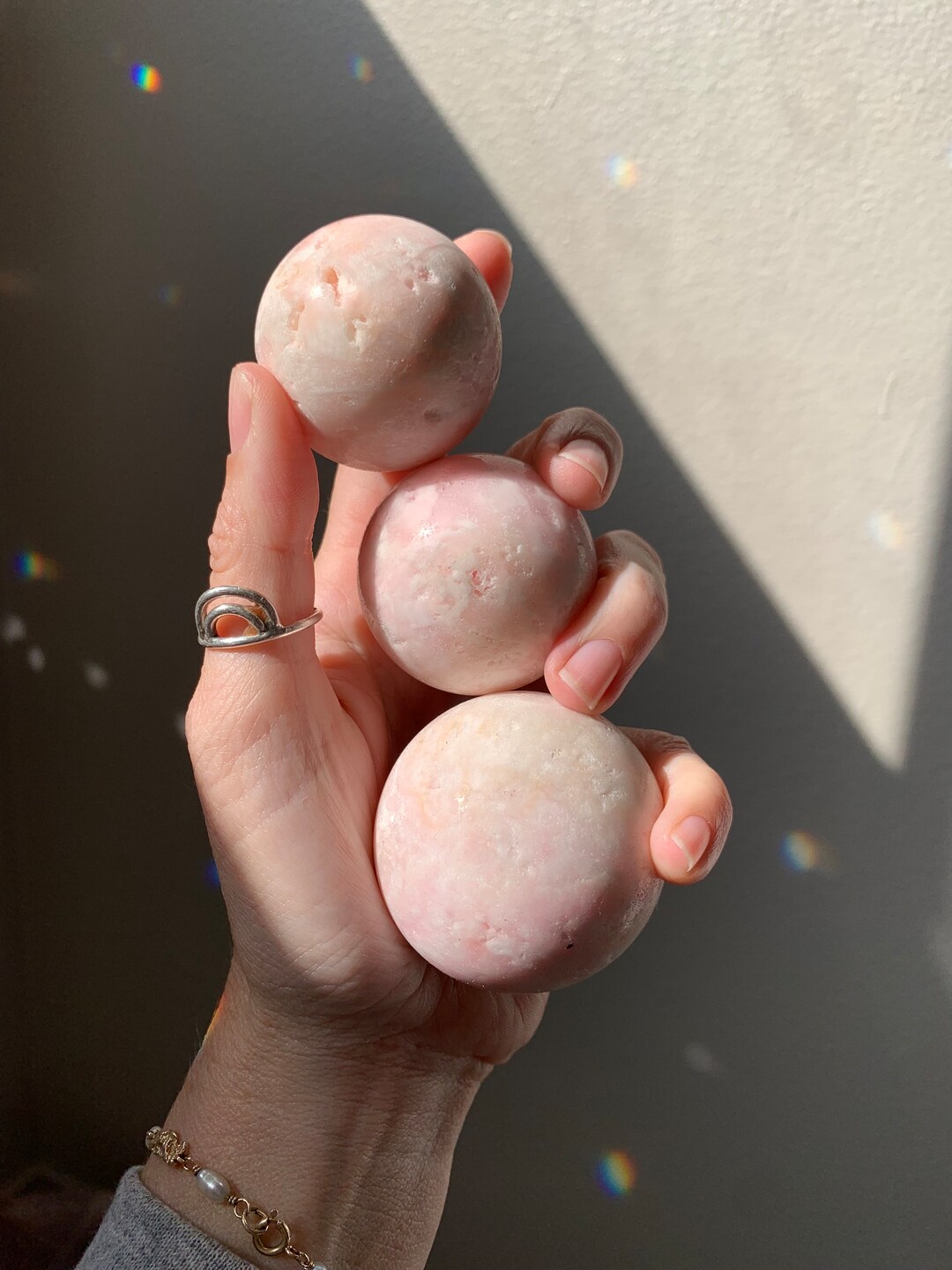 Pink Hemimorphite Sphere set of Three Rare Pink - Etsy