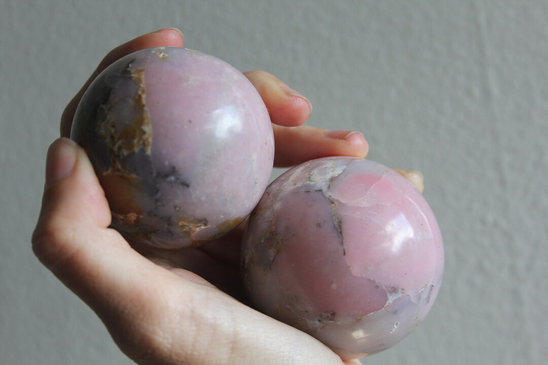 Peruvian Pink Opal Sphere - Natural Pink Opal Polished, Pinkish Purple ...