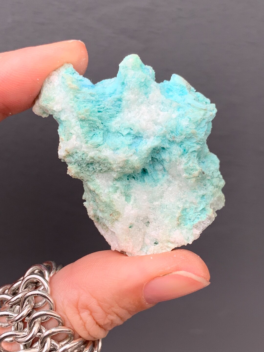Turquoise Aurichalcite With Calcite Crystals, Ojuela Mine, Mapimi ...