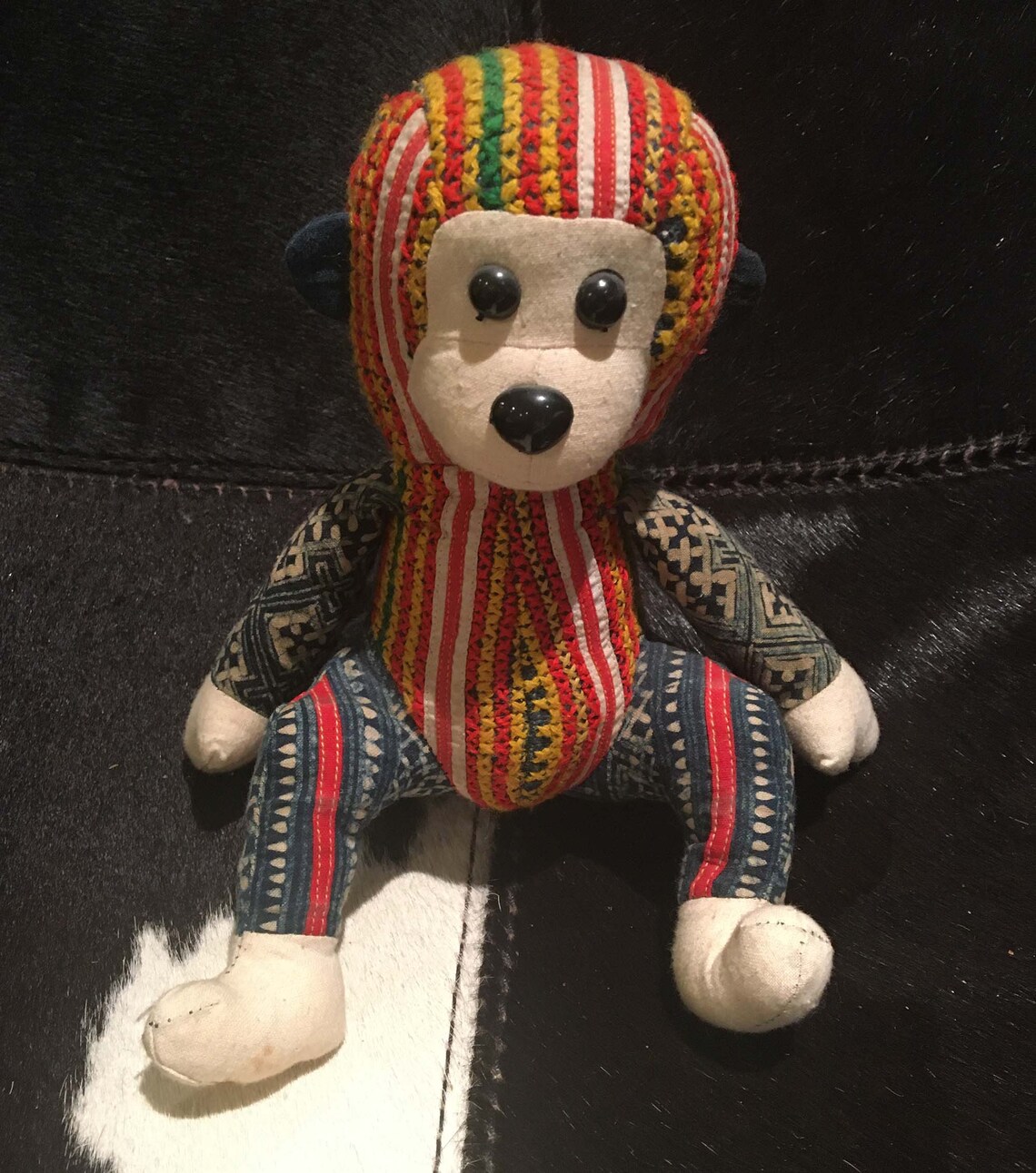 Patchwork stuffed monkey | Etsy