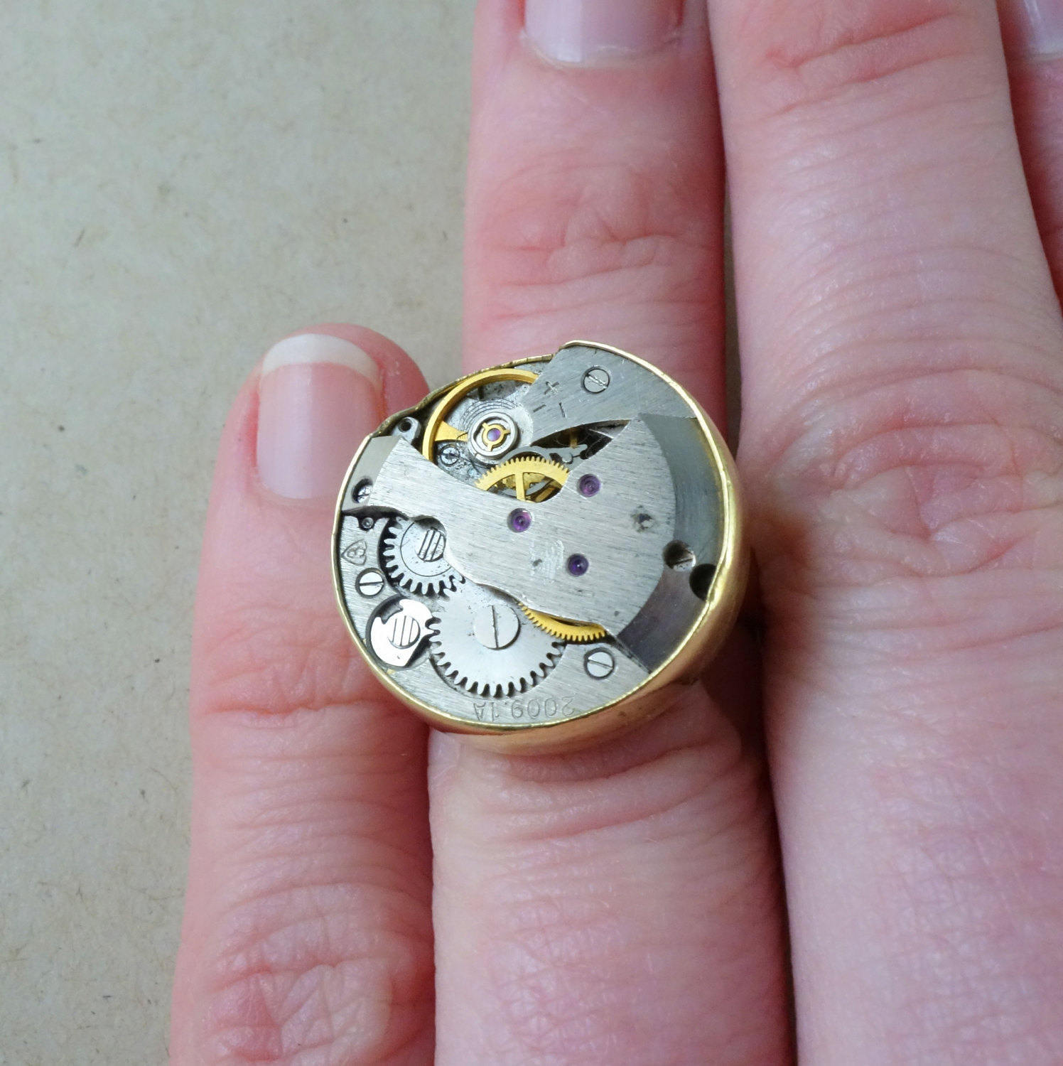 One of a Kind Watch Movements RIng Yellow Brass and Watch | Etsy