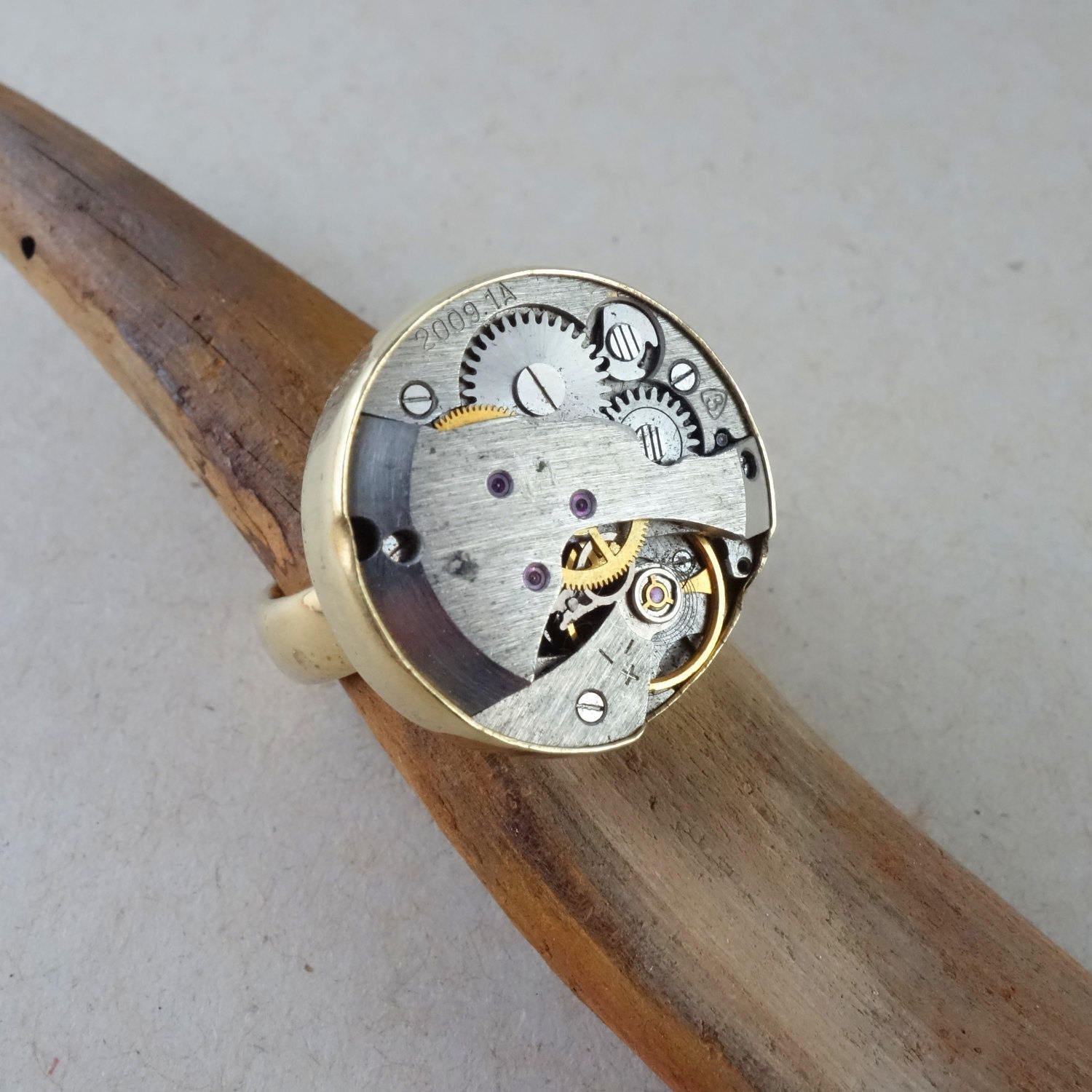 One of a Kind Watch Movements RIng Yellow Brass and Watch | Etsy