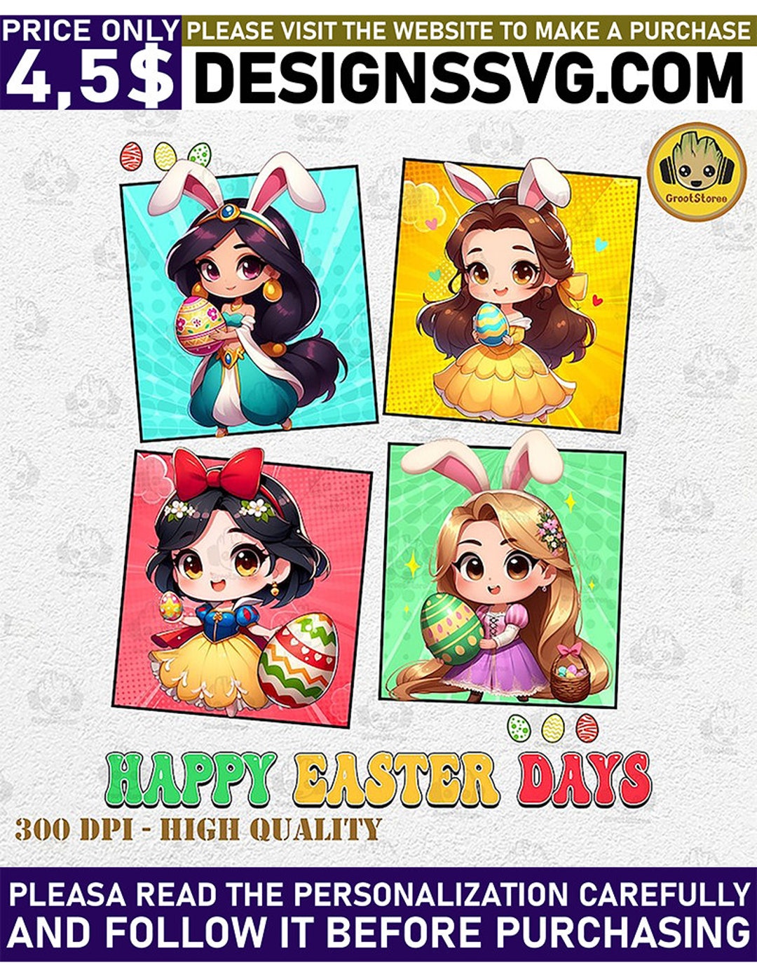 Girl Chibi Princess Easter Cartoon Png, Cartoon Easter Png, Happy ...