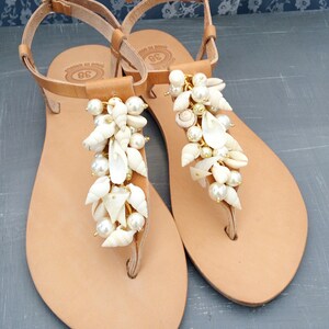 Beach Wedding Seashells Decorated Sandals, Summer Sandals, Cowrie ...