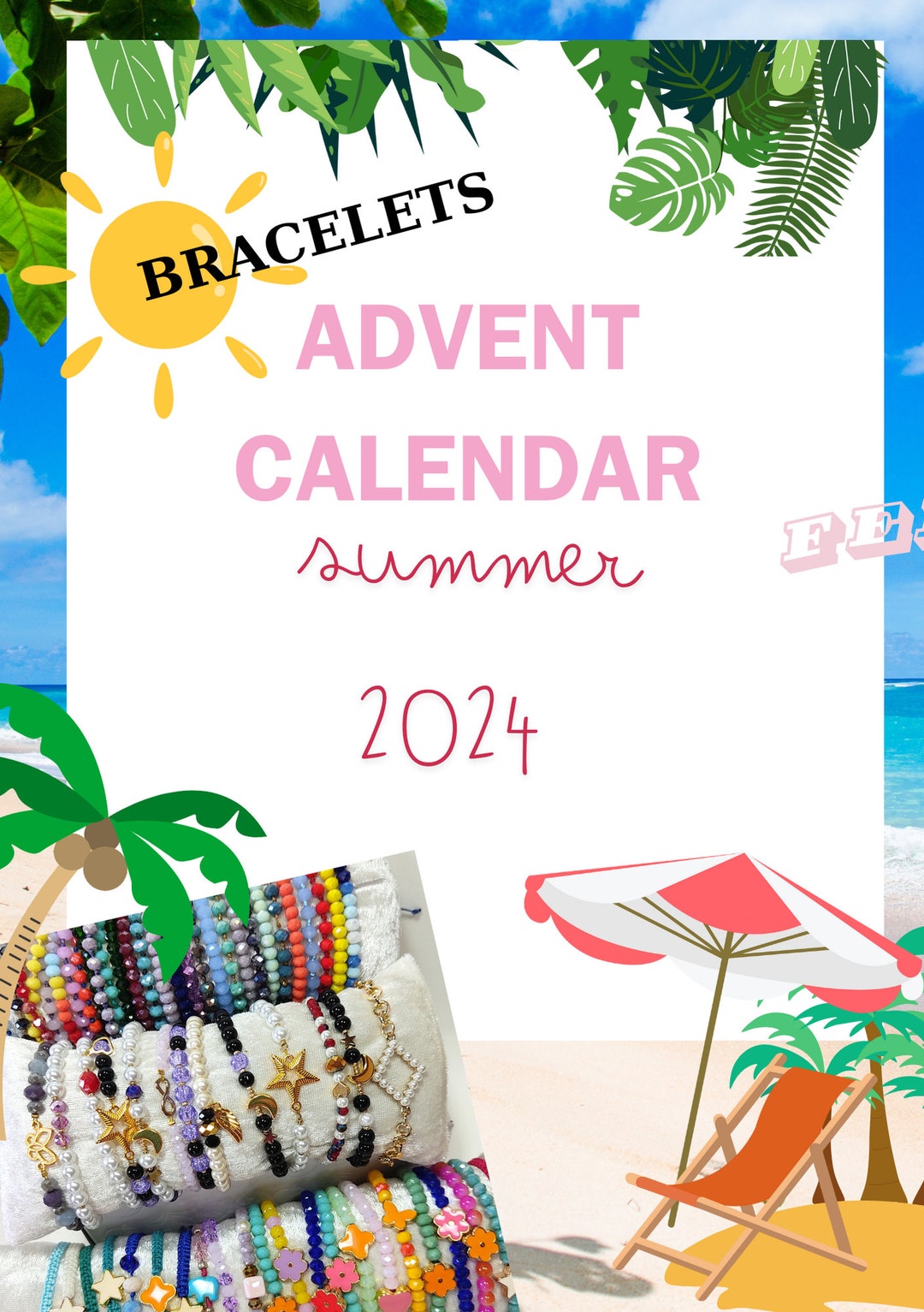 Christmas in July Advent Calendar With Bracelets, Christmas Bracelet ...