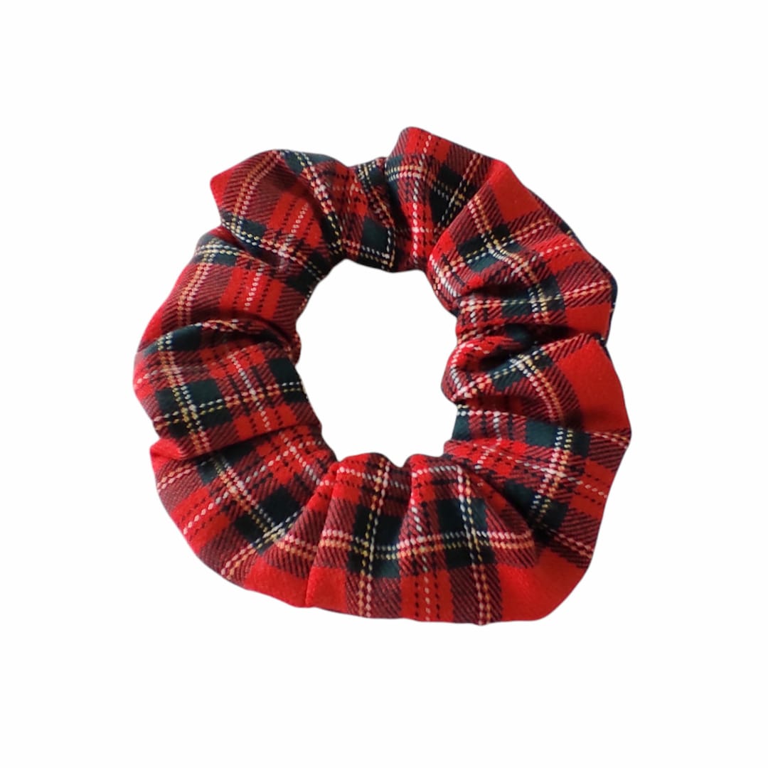Red Tartan Plaid Scrunchies, Red Plaid Scrunchies, Handmade Scrunchies ...