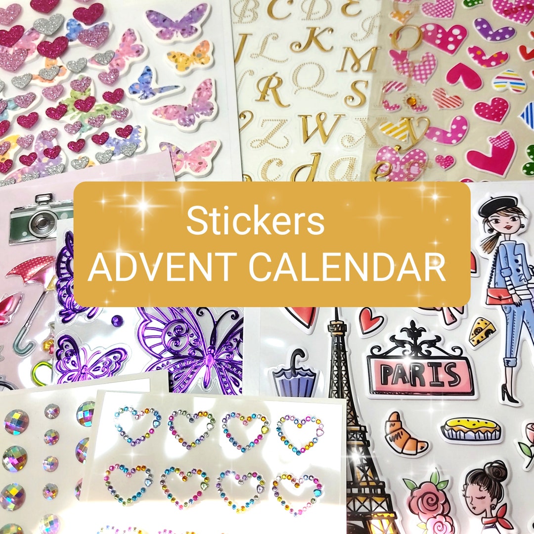 Advent Calendar With Stickers, Stationery Advent Calendar, Christmas ...