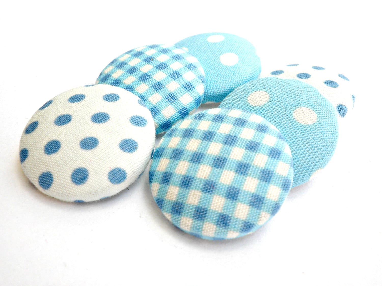 Covered fabric buttons - Baby blue fabric buttons - Sewing buttons ...