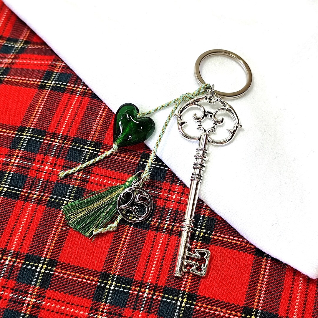 Greek Gouri 2025 Keychain With Key and Green Heart,new Year Good Luck ...