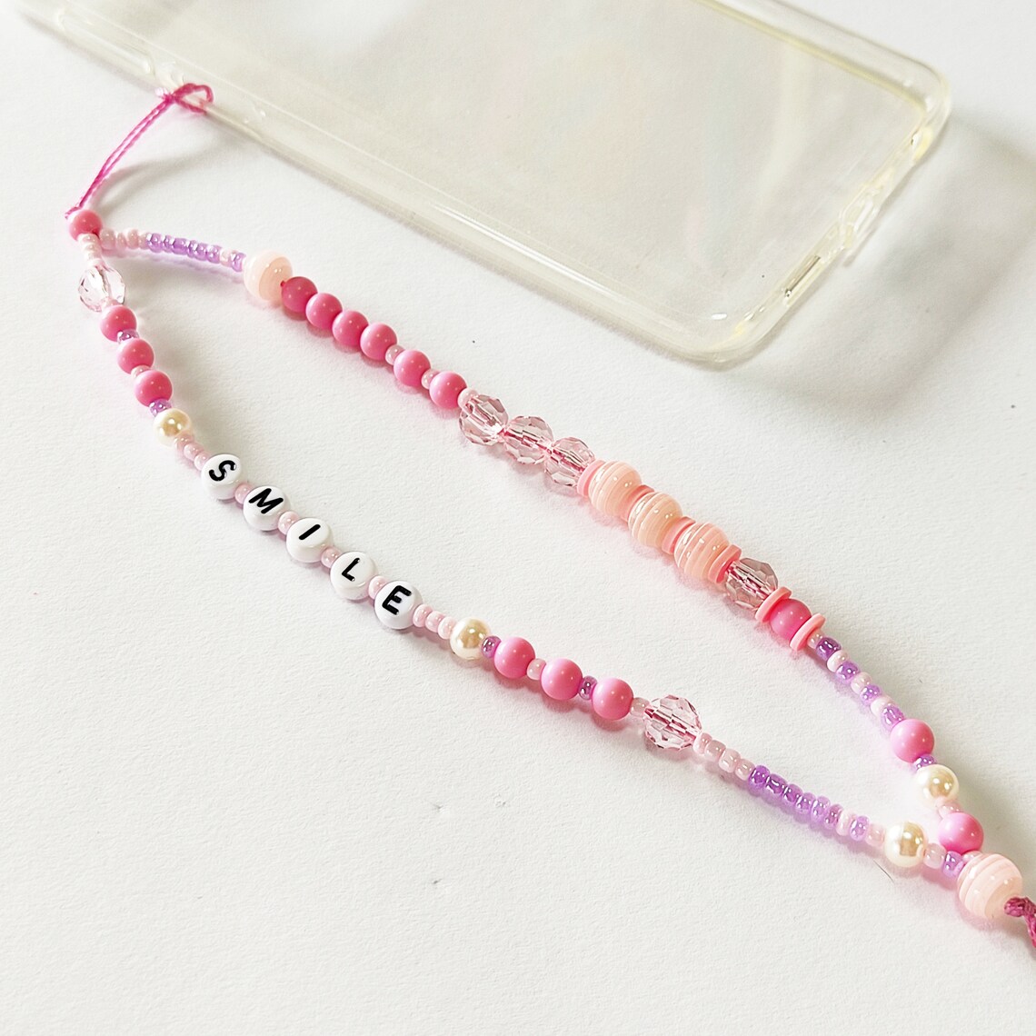 Pink Phone Strap Phone Beaded Bracelet Phone Jewelry Trendy - Etsy