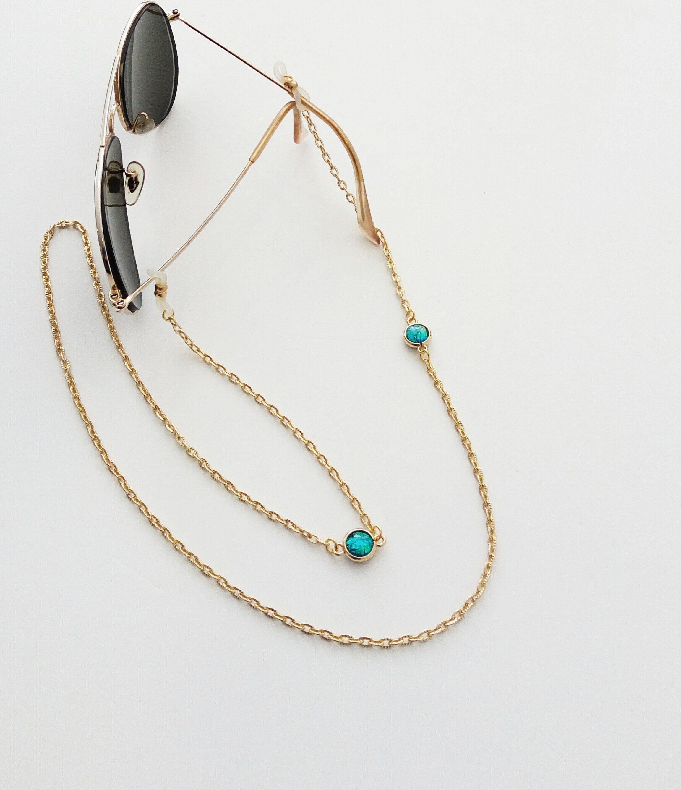 Sunglasses gold chain, Glasses chain necklace, Eyeglasses gold chain ...